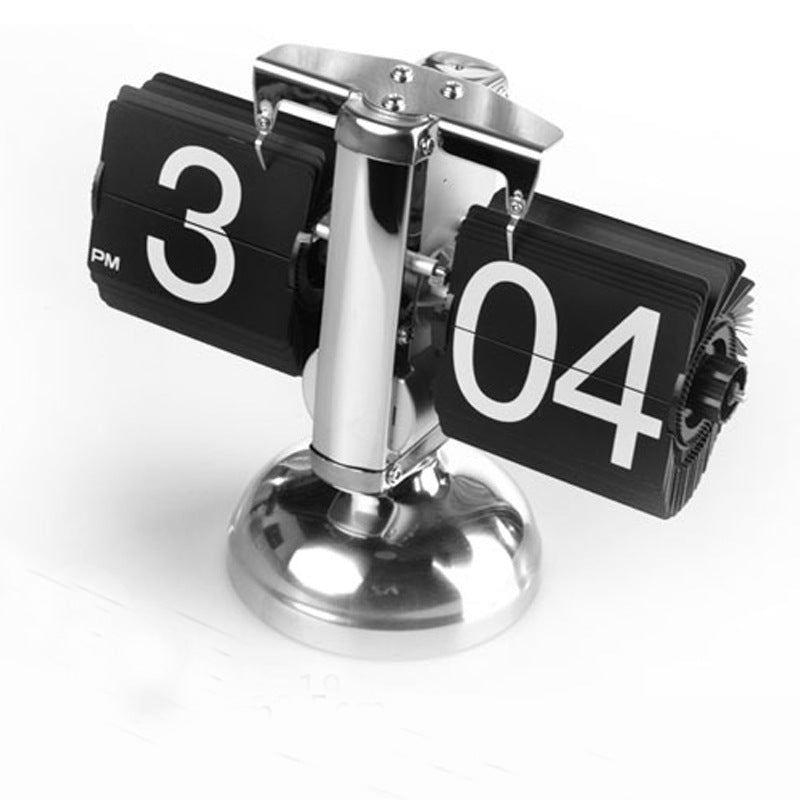 Retro Flip Over Clock - Desktop Stainless Steel Flip Clock | Man-Kave